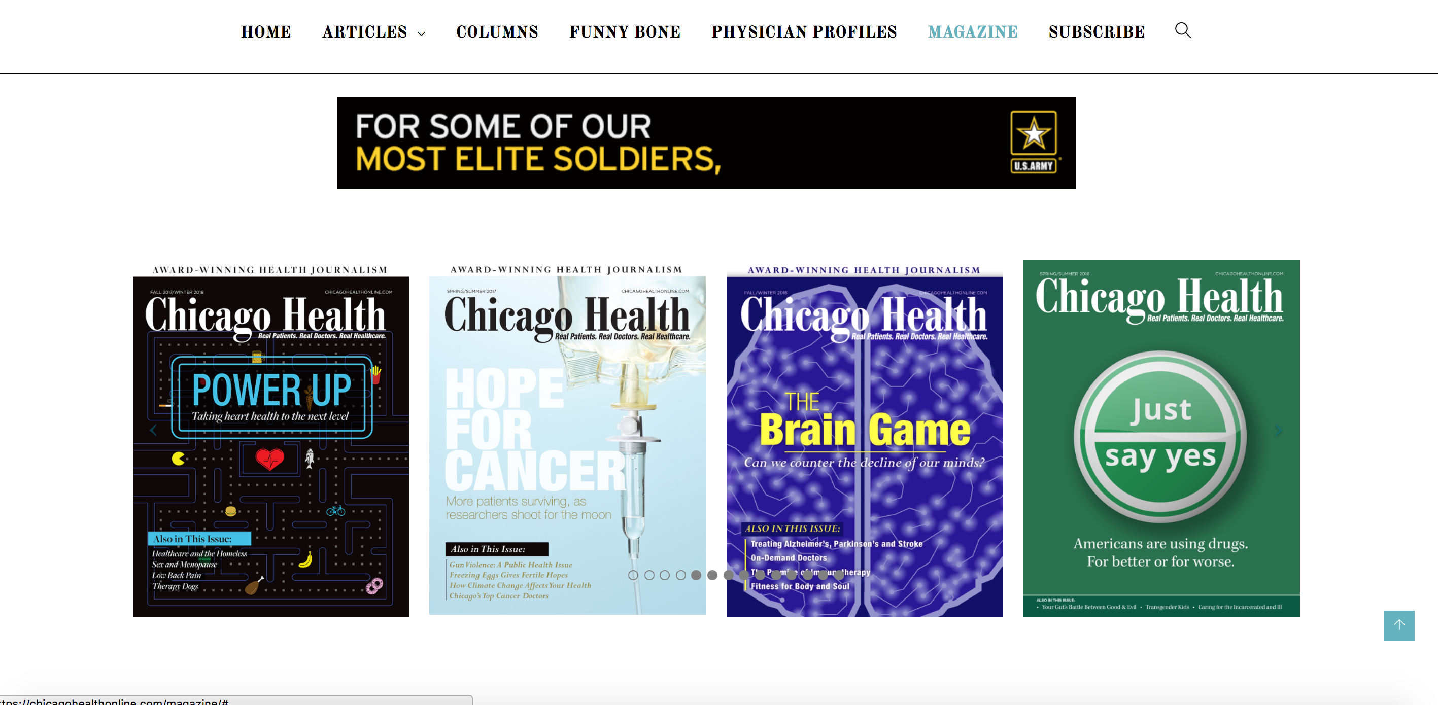 Chicago Health magazine website | AF Design Portfolio